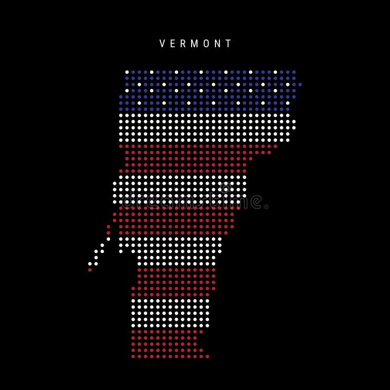 Vermont US State Dot Pixel Map. Flat Vector Illustration Isolated on ...