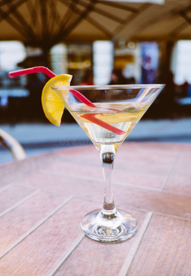 Vermouth Cocktail with Lemon in the Glass Stock Image - Image of ...