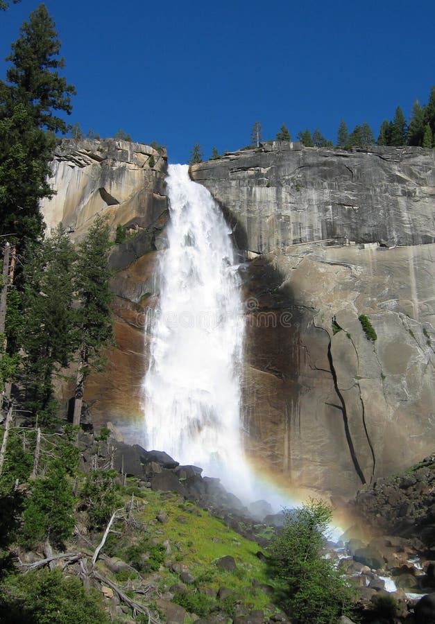 Vernal Falls Seen from Clark Point Stock Image - Image of nature, green ...