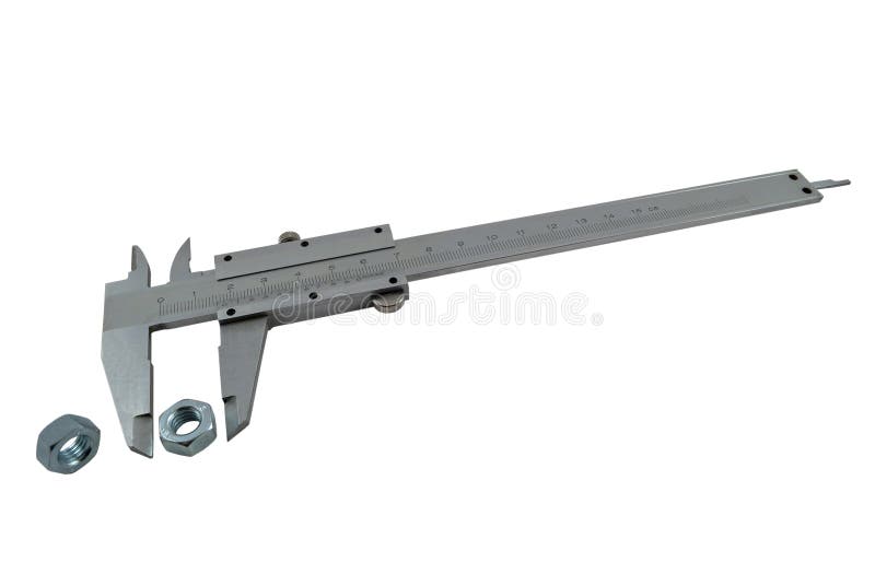 Analog Vernier Caliper - Isolated on White Stock Photo - Image of white ...