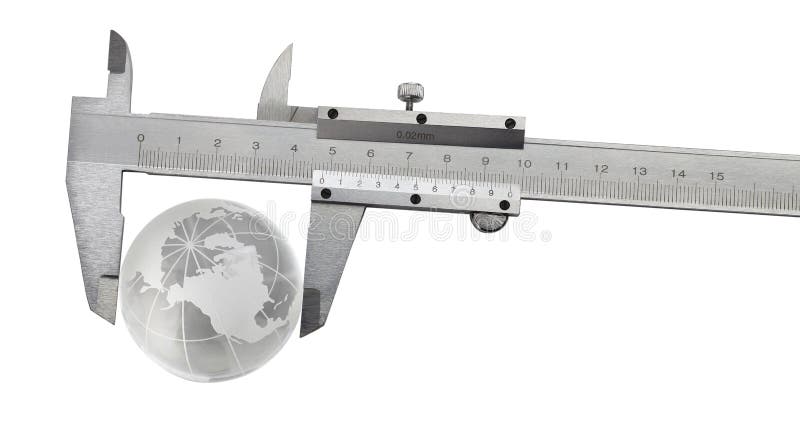 Vernier Caliper with Earth Globe Stock Image - Image of dimension ...