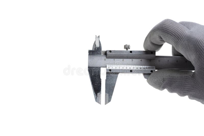 Vernier Caliper in Hand Isolated on White Background Stock Photo ...