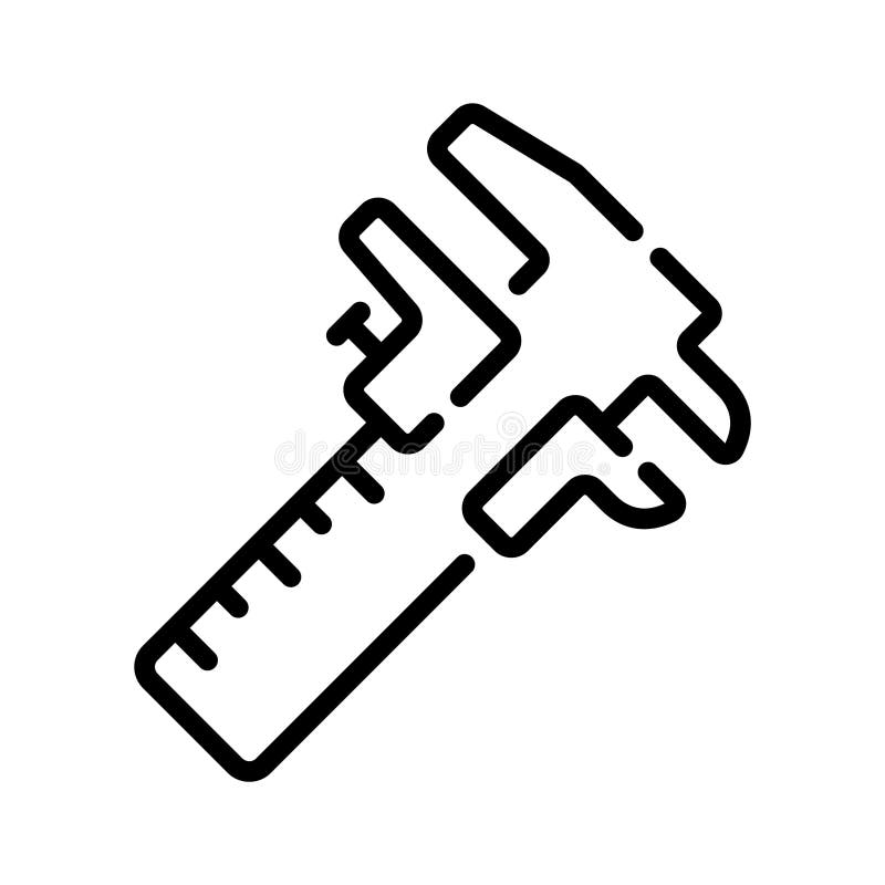 Vernier Caliper Icon Designed in Outline Style Stock Illustration ...