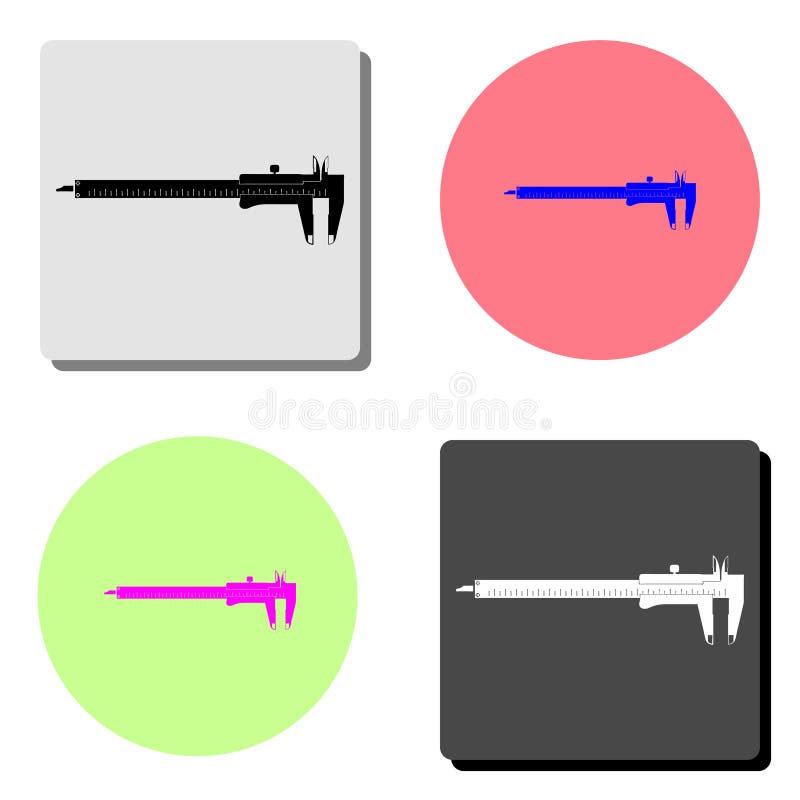 Vernier Caliper Icono Plano Del Vector Stock de ilustración ...