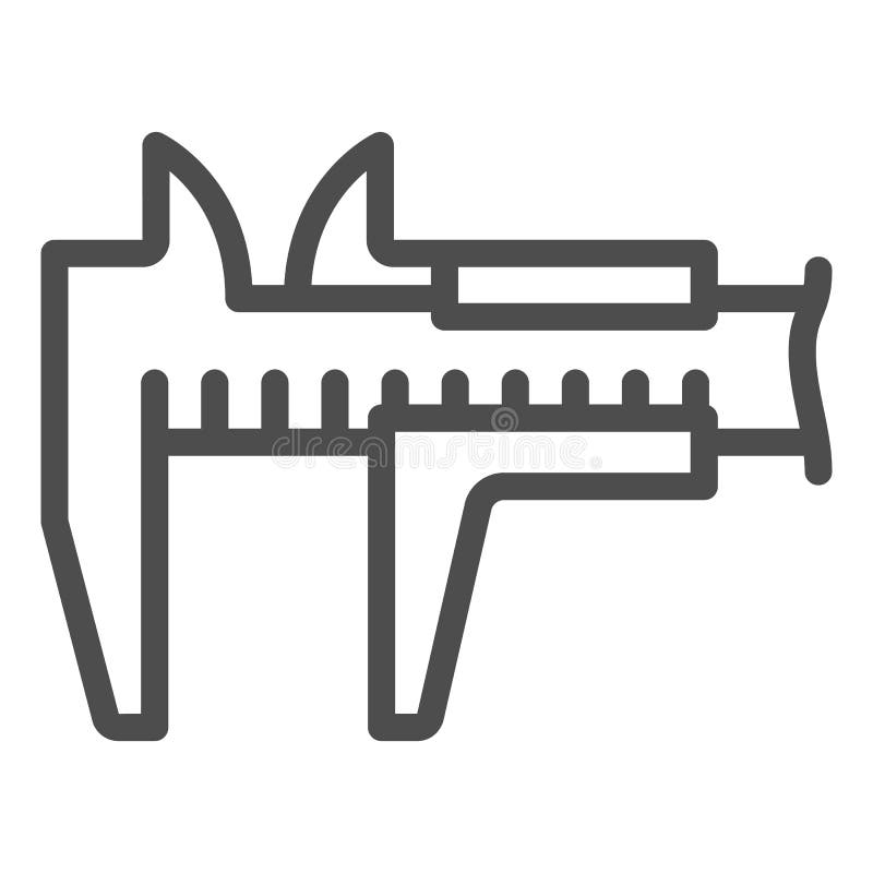 Vernier Caliper Line Icon, Construction Tools Concept, Vernier Scale ...