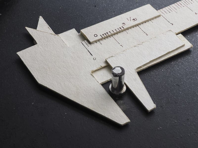 Vernier Caliper Made Form Paper Stock Photo - Image of scientist ...