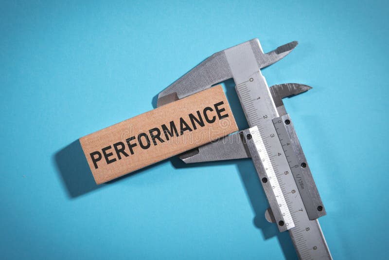 Vernier Caliper with a Performance Word on Wooden Block Stock Image ...