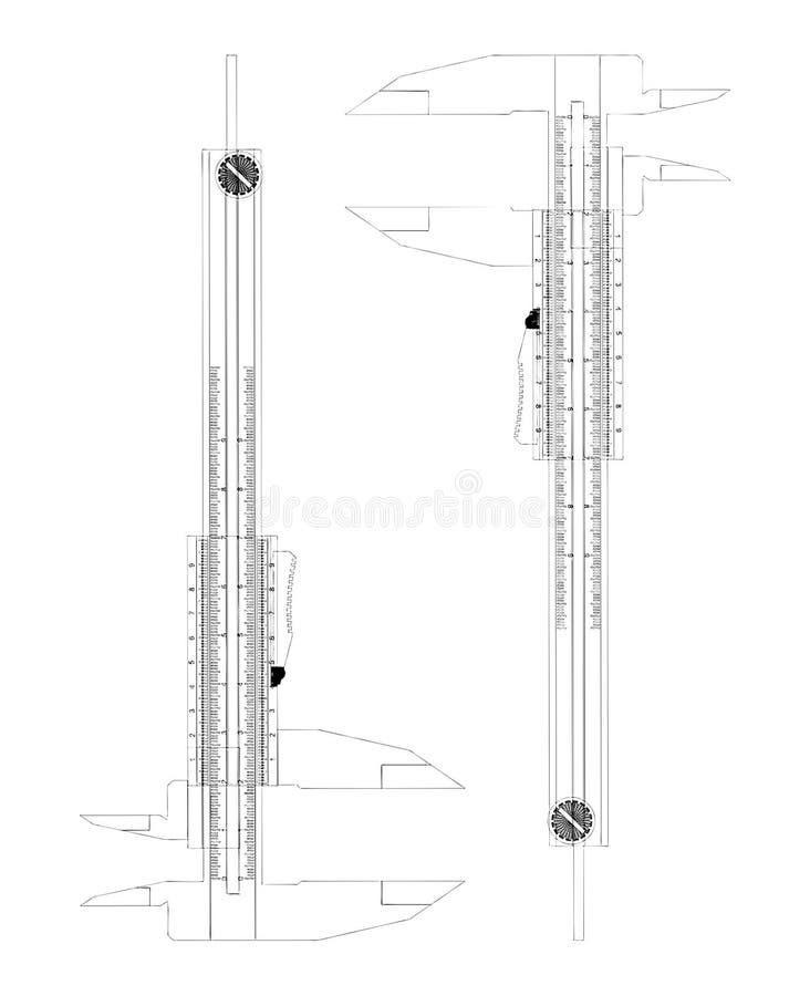 Vernier Calliper Vector 01 stock vector. Illustration of path - 16678999