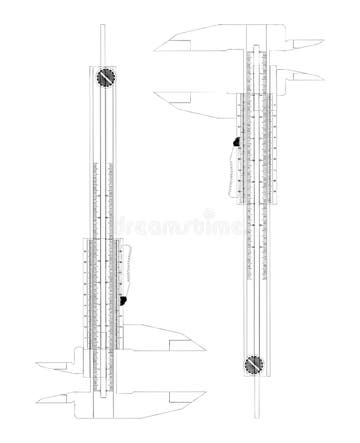 Vernier Calliper Vector 01 Stock Illustrations – 1 Vernier Calliper ...