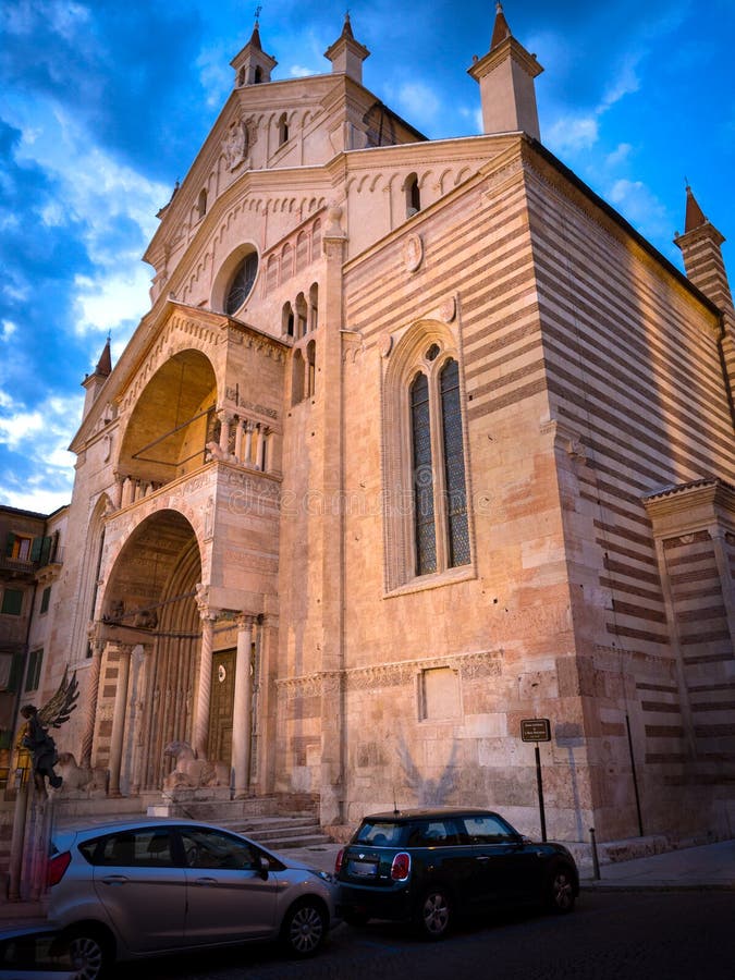 Verona Cathedral and Stone Bridge Aerial View. Stock Photo - Image of ...