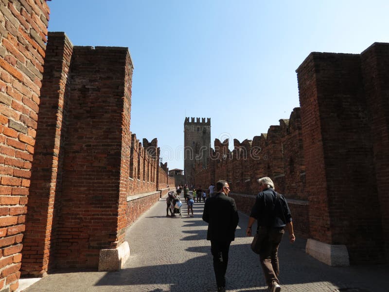 Verona - medieval castle editorial stock image. Image of town - 26458504