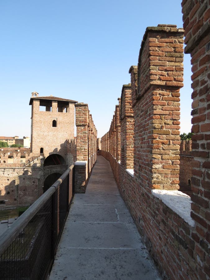 Verona - medieval castle stock image. Image of tower - 26458559