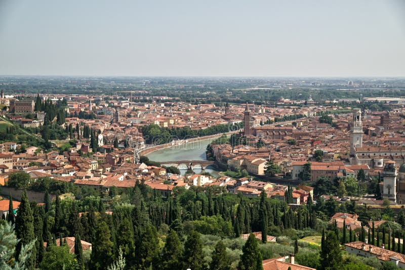Verona panoramic view stock image. Image of culture, cathedral - 28794365