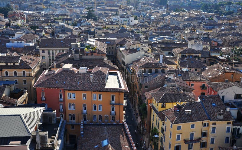 Verona top view stock image. Image of tower, italian - 31231357