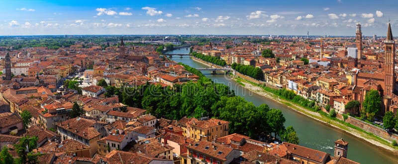Verona, View of the Downtown, Italy, Stock Photo - Image of town ...