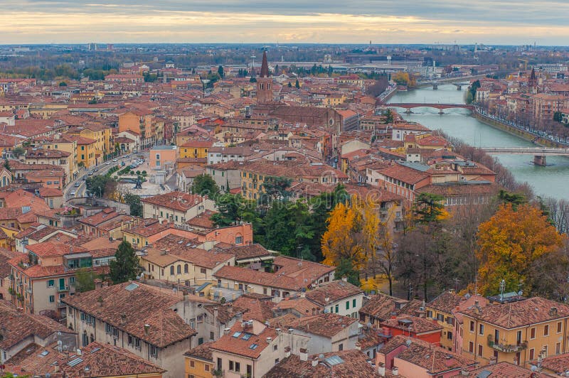 Verona view, Italy. stock image. Image of castle, destinations - 58159427