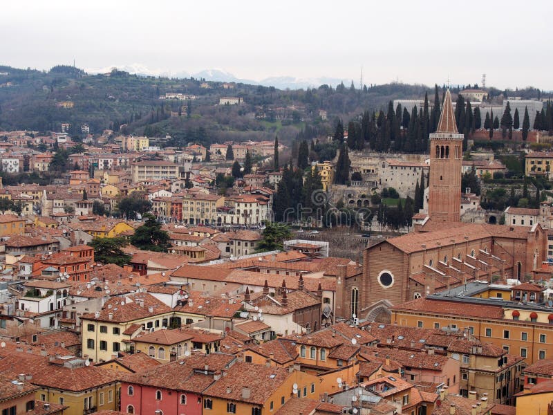 Verona view over the City stock image. Image of panorama - 90327161