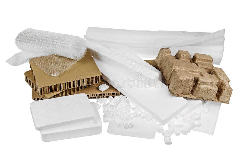 Verpackungsmaterialien Lokalisiert Stockfoto - Bild von braun, getrennt ...