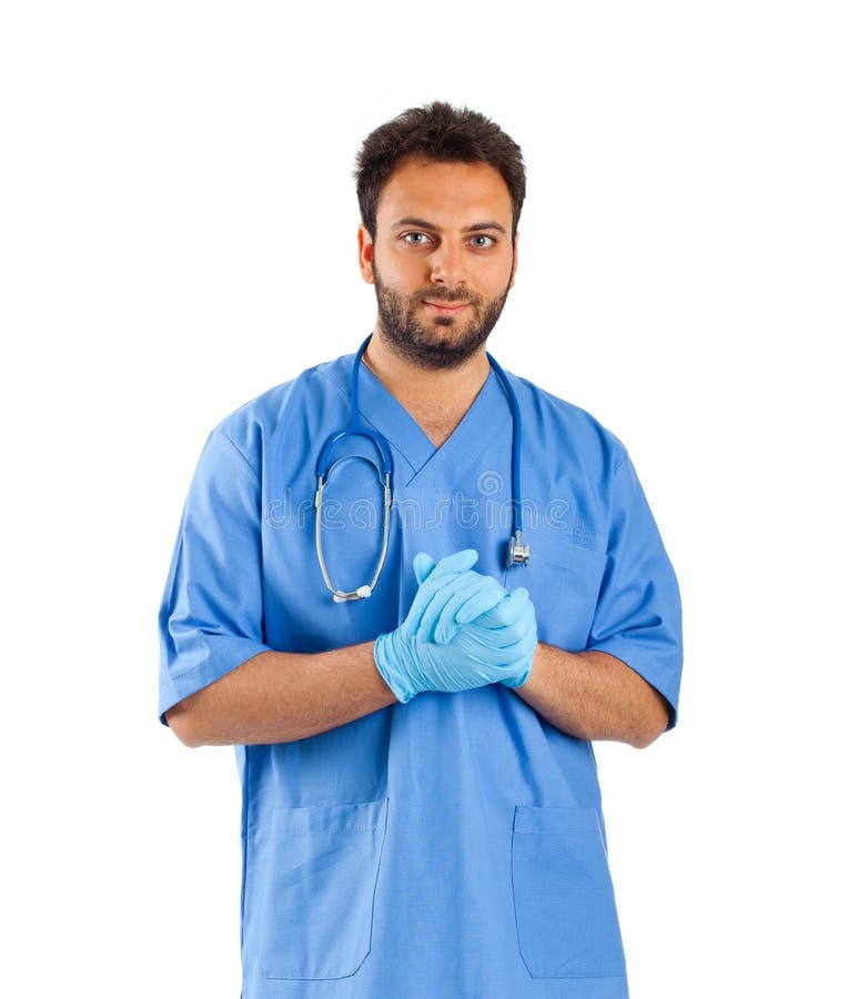 Verpleger met clyster stock afbeelding. Image of geneeskunde - 35192449