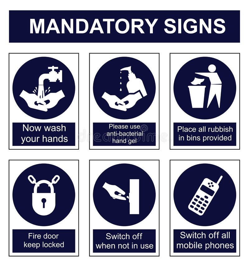 Verplichte Signage vector illustratie. Illustration of beeld - 11991504