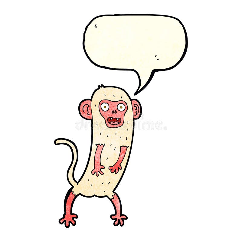 Verrückter Affe Der Karikatur Mit Spracheblase Stock Abbildung ...