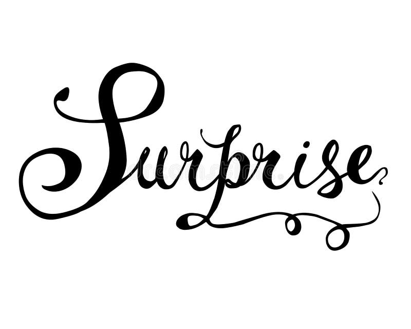 Verrassing Hand Geschreven Krabbelwoord Vector Illustratie ...