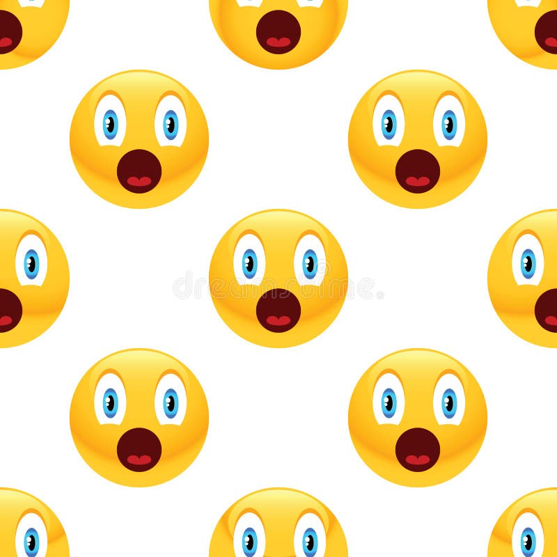 Verrast emoticon patroon vector illustratie. Illustration of ...