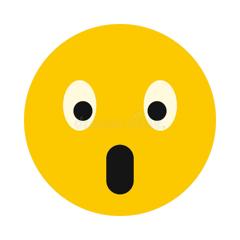 Verrast Smileypictogram, Vlakke Stijl Vector Illustratie - Illustration ...