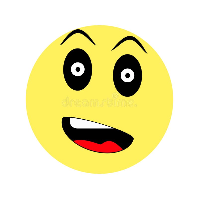 Verrast Smileypictogram, Vlakke Stijl Vector Illustratie - Illustration ...