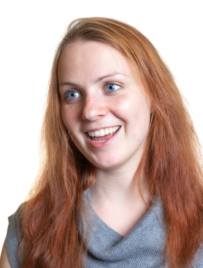 Verraste Vrouw Met Rode Haren Stock Afbeelding - Image of meisje, mooi ...