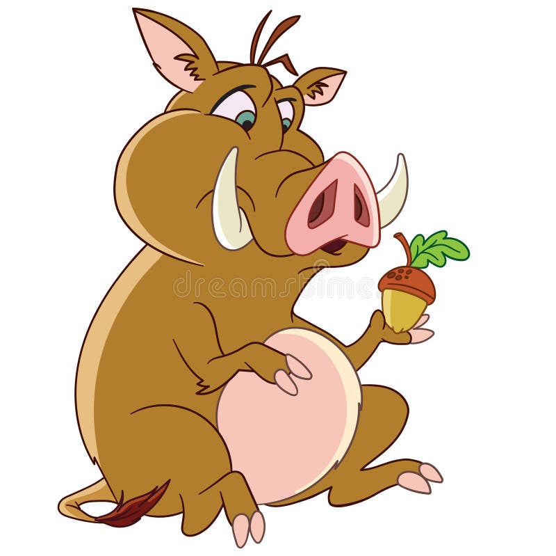 Verrat avec le gland illustration de vecteur. Illustration du créature ...