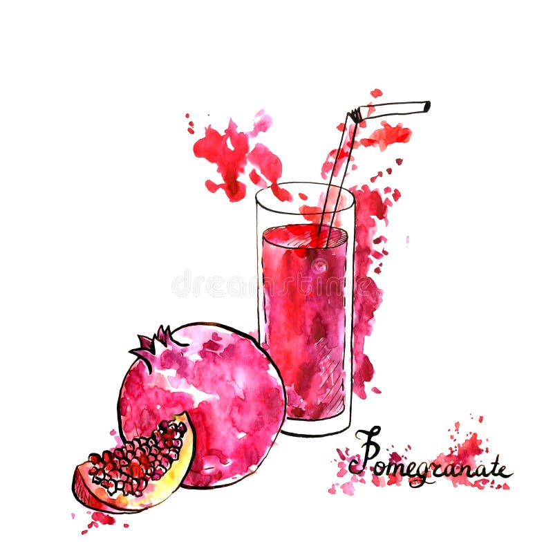 Verre Avec Le Jus De Fruit Rouge Illustration Stock - Illustration du ...