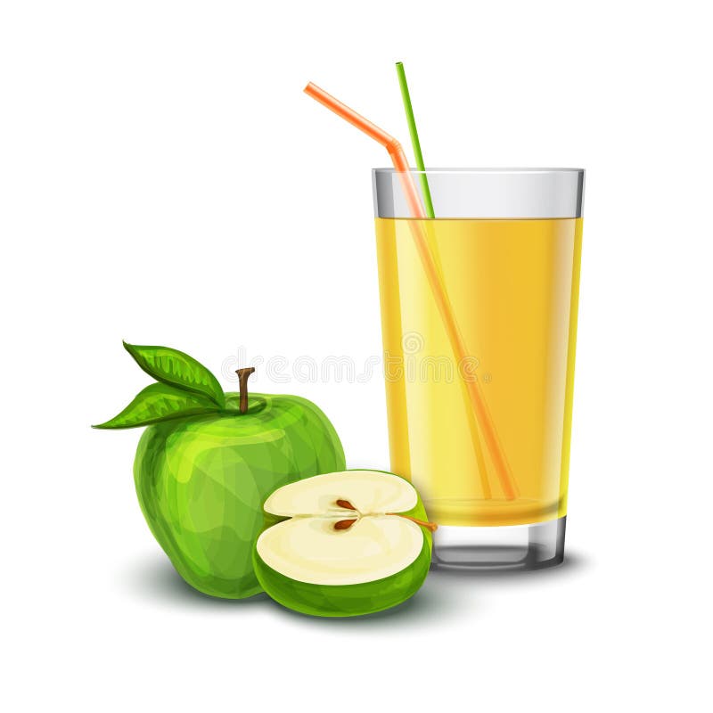Verre de jus de pomme illustration de vecteur. Illustration du fermer ...