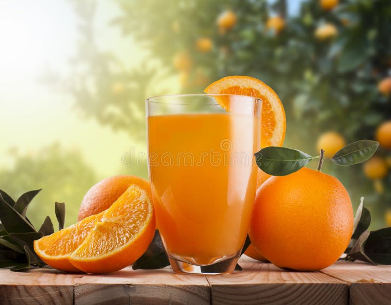 Verre De Jus Et De Fruits D'orange Photo stock - Image du fruité, fond ...