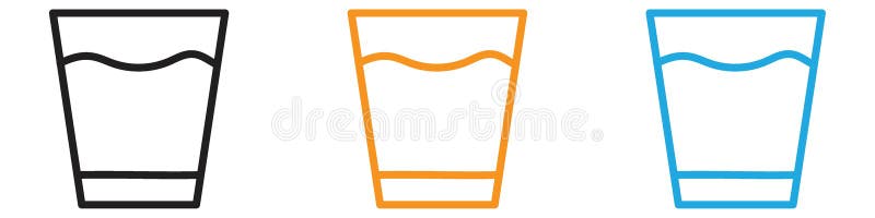 Verre Vectoriel De L'eau Ensemble De Collection Pour L'application Web ...