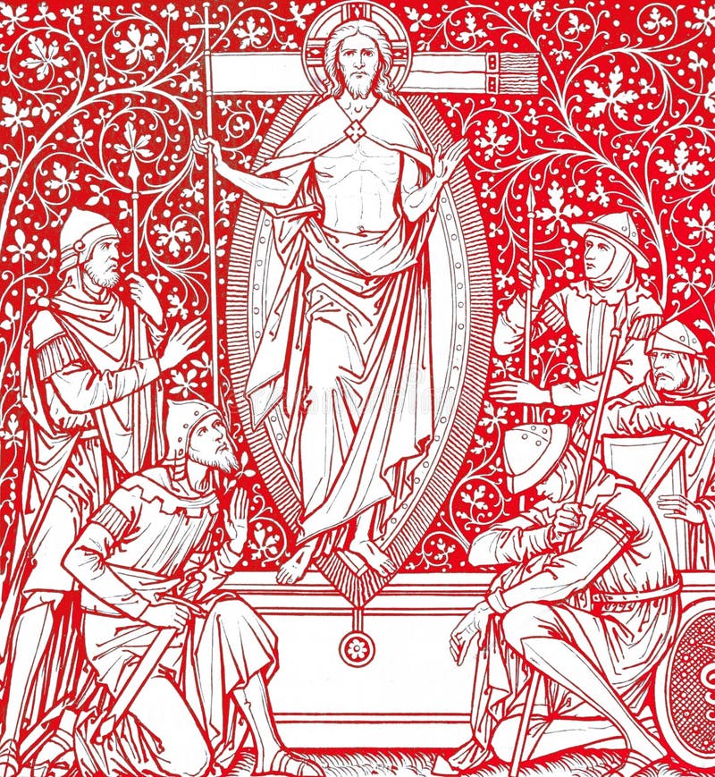 Verrijzenis Van Christus in Rood Stock Illustratie - Illustration of ...