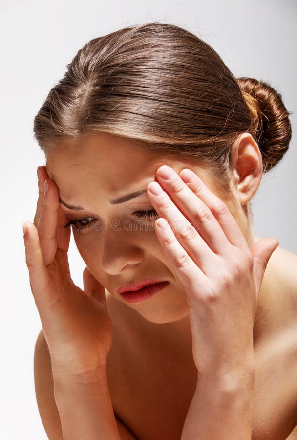 Verry strong headache stock photo. Image of pain, female - 97987286