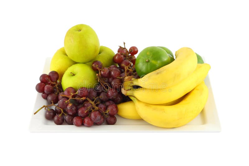 Vers Gemengd Fruit in Plaat Stock Foto - Image of druif, appel: 26807484