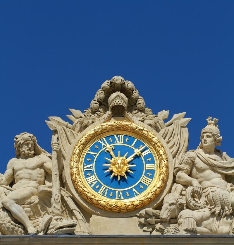 Versailles clock stock image. Image of artistic, famous - 14416887