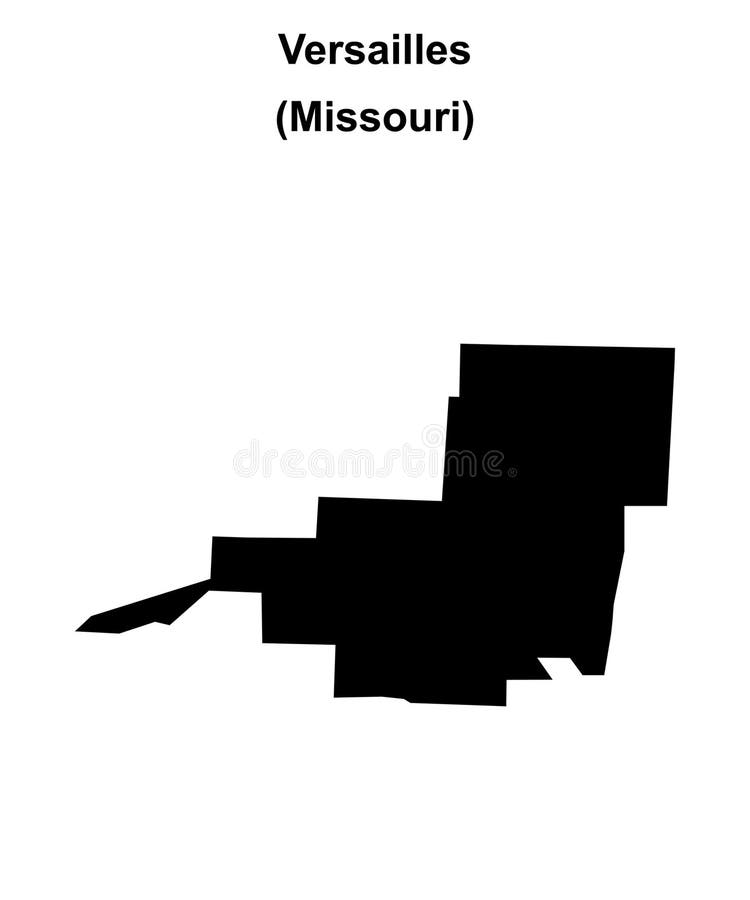 Versailles outline map stock illustration. Illustration of detailed ...