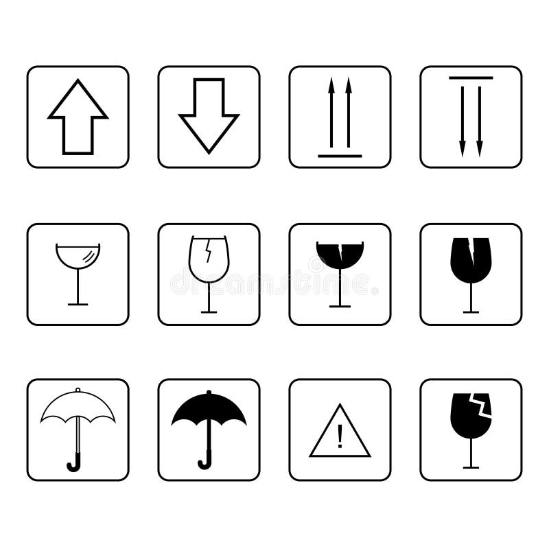 Versand-Icon-Set, Vector Verpackungssymbole Auf Vektorkarton Vektor ...