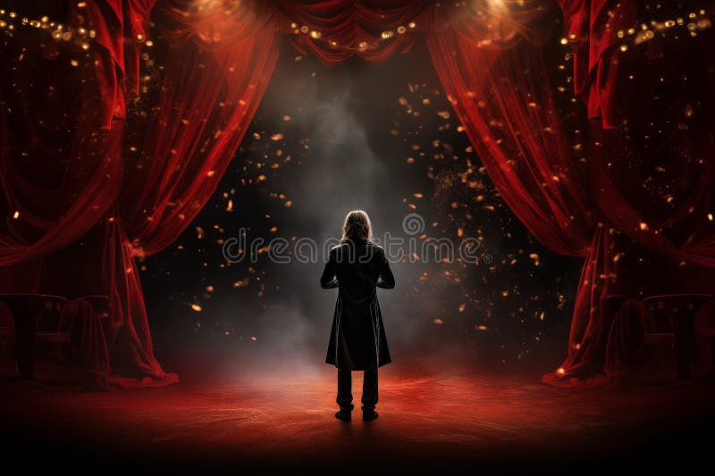 Versatile Actor Man in Small Theater. Generate Ai Stock Illustration ...