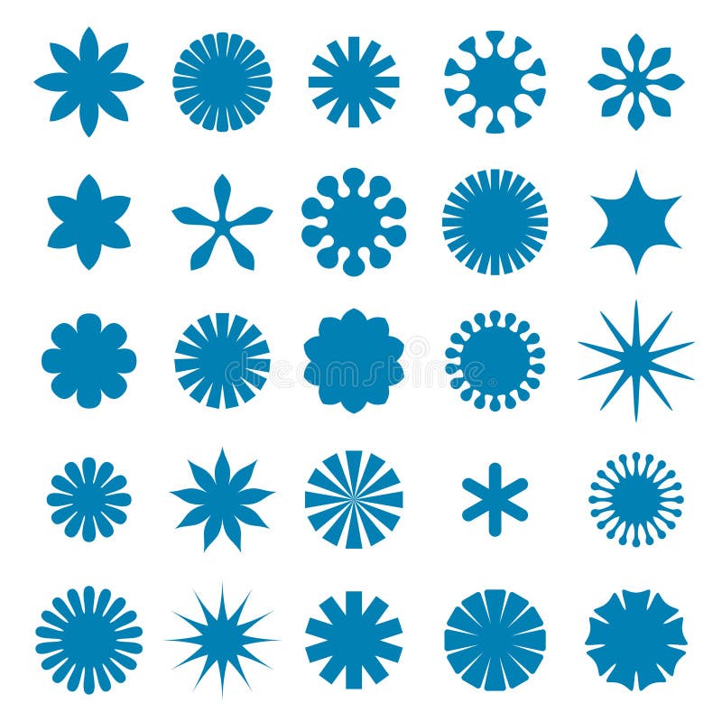 Blue Pattern Elements Collection Stock Vector - Illustration of bold ...