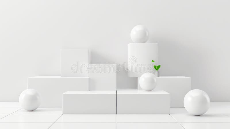 Clean White Background with Assorted Blank Items for Product Display ...