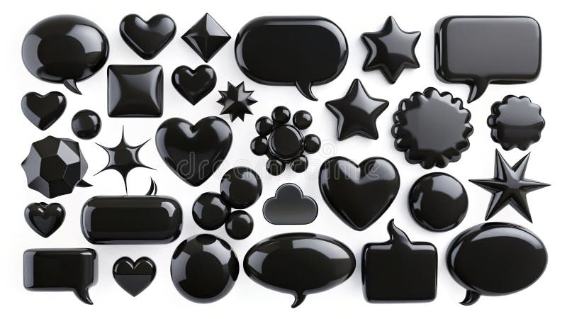 Versatile Black Speech Bubbles Modern Vector Illustrations for Design ...