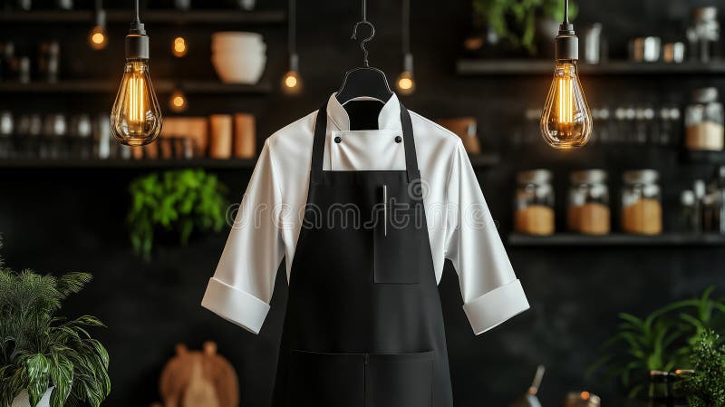 Versatile Chef Apron Mockup Displayed in a Modern Kitchen Setting Stock ...