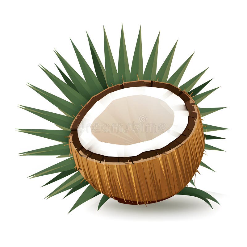 Versatile Coconut Design Element Isolated on White for Customization ...