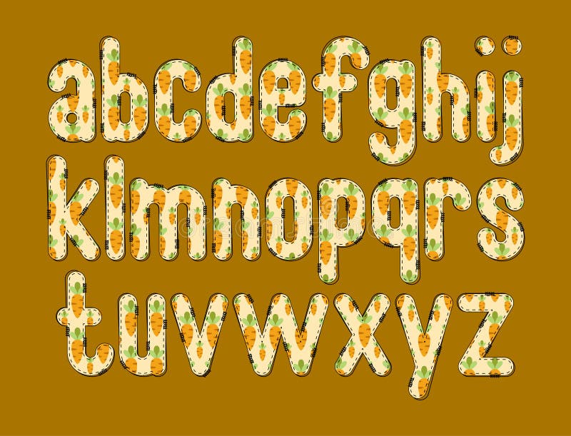 Versatile Collection of Cute Carrot Alphabet Letters for Various Uses ...