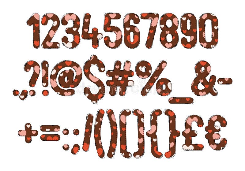 Versatile Collection of Cute Love Numbers and Punctuation for Various ...