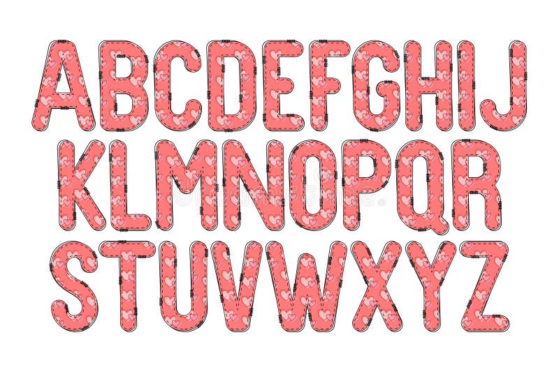 Versatile Collection of Double Hearts Alphabet Letters for Various Uses ...